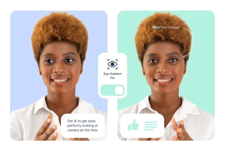 AI Eye Contact Auto Fix